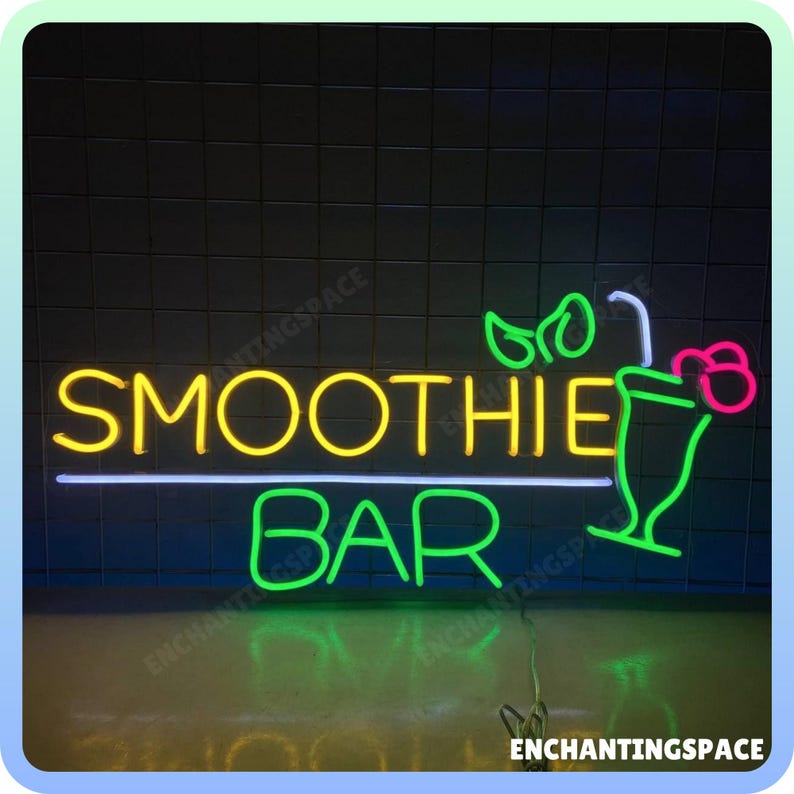 Smoothie Neon LED Sign, Colorful Fruit Drink Wall Decor for Juice Bar ...