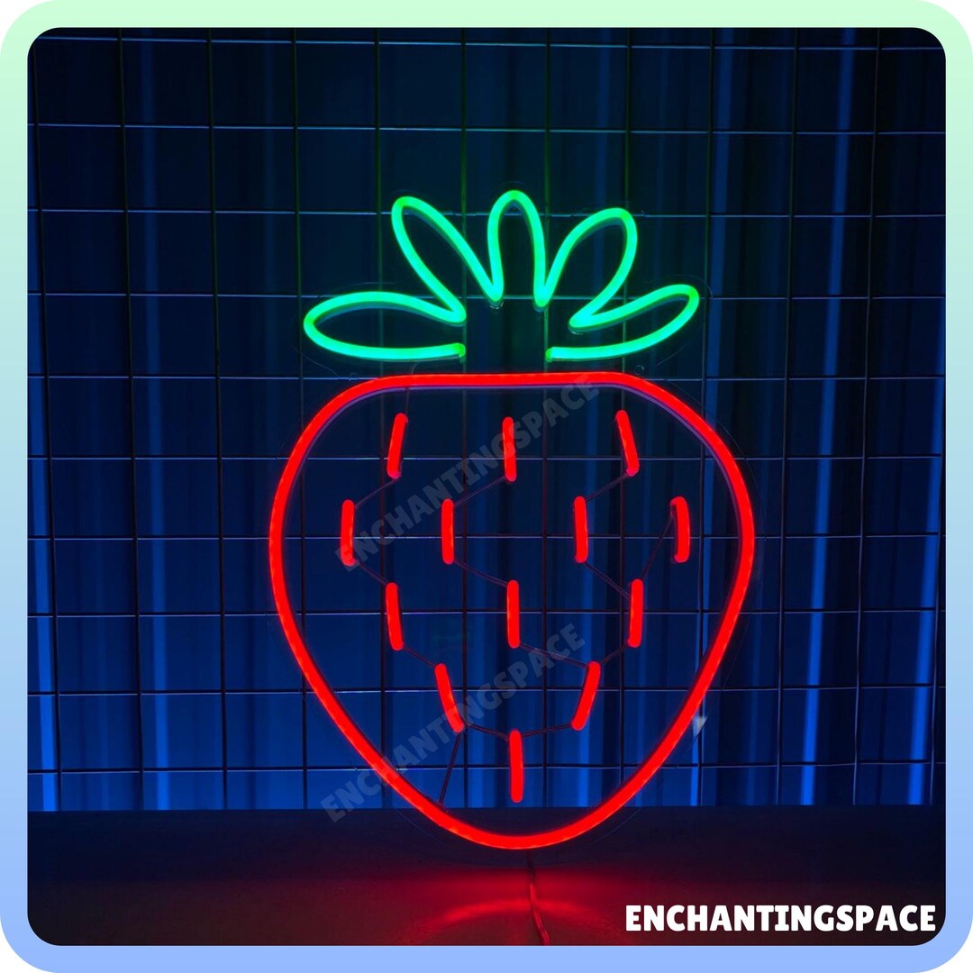 Strawberry Neon Sign, Sweet Strawberry Neon Sign, Custom Strawberry ...