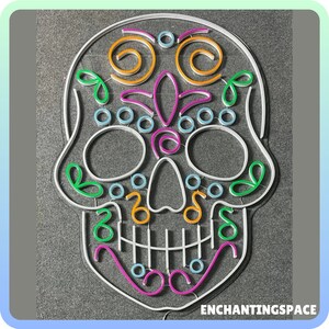 Sugar Neon Sign, Colorful Skull Led Light Sign, Custom Neon Sign ...
