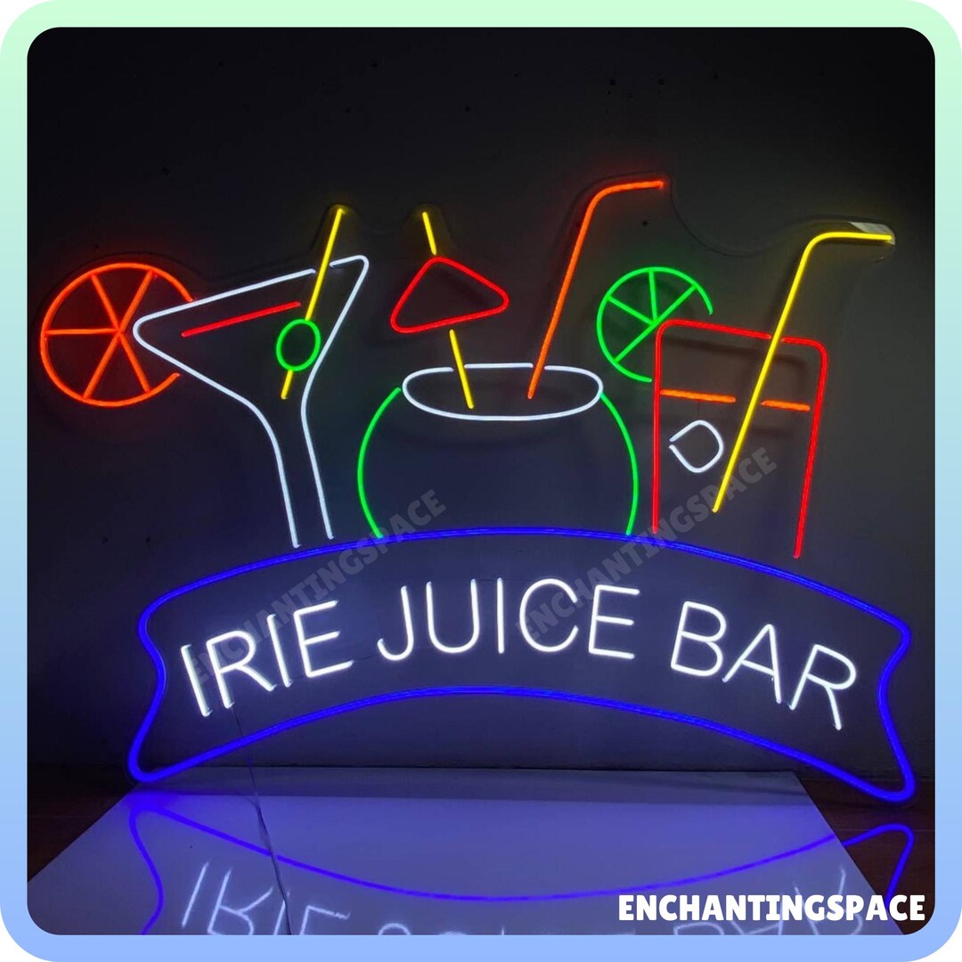 Juice Bar Neon Sign, Custom Juice Bar Led Light, Juice Store Wall Decor ...