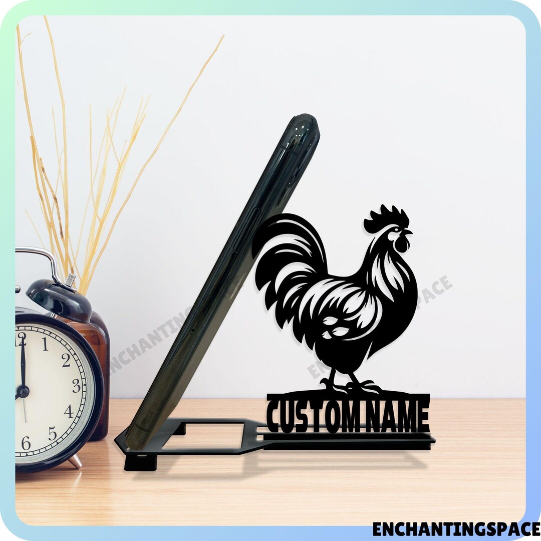 Customize Rooster Metal Phone Holder, Chicken Metal Phone Stand ...