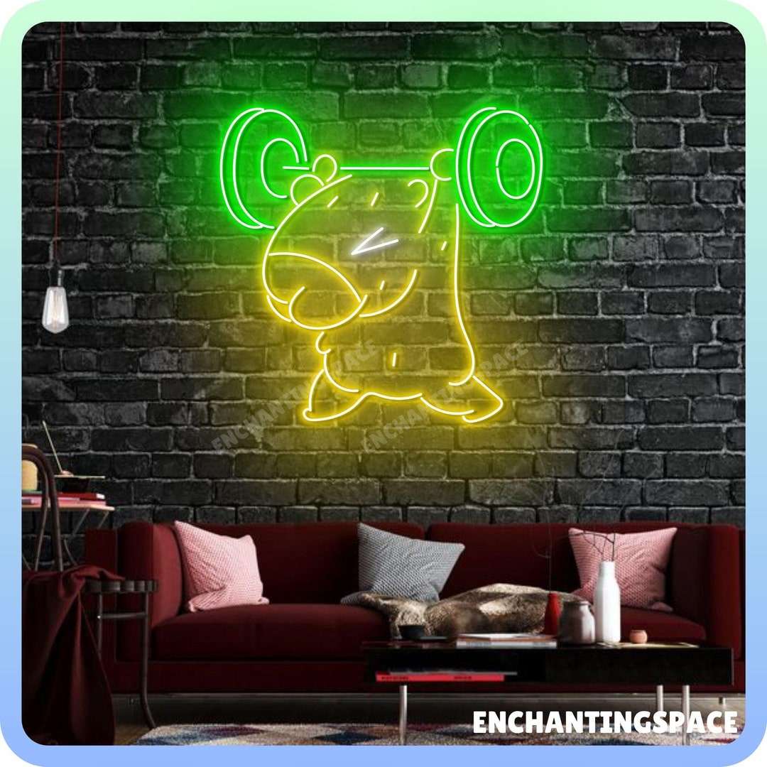 Capybara Fitness Neon Sign, Capybara Gym Led Sign, Capybara Led Light ...