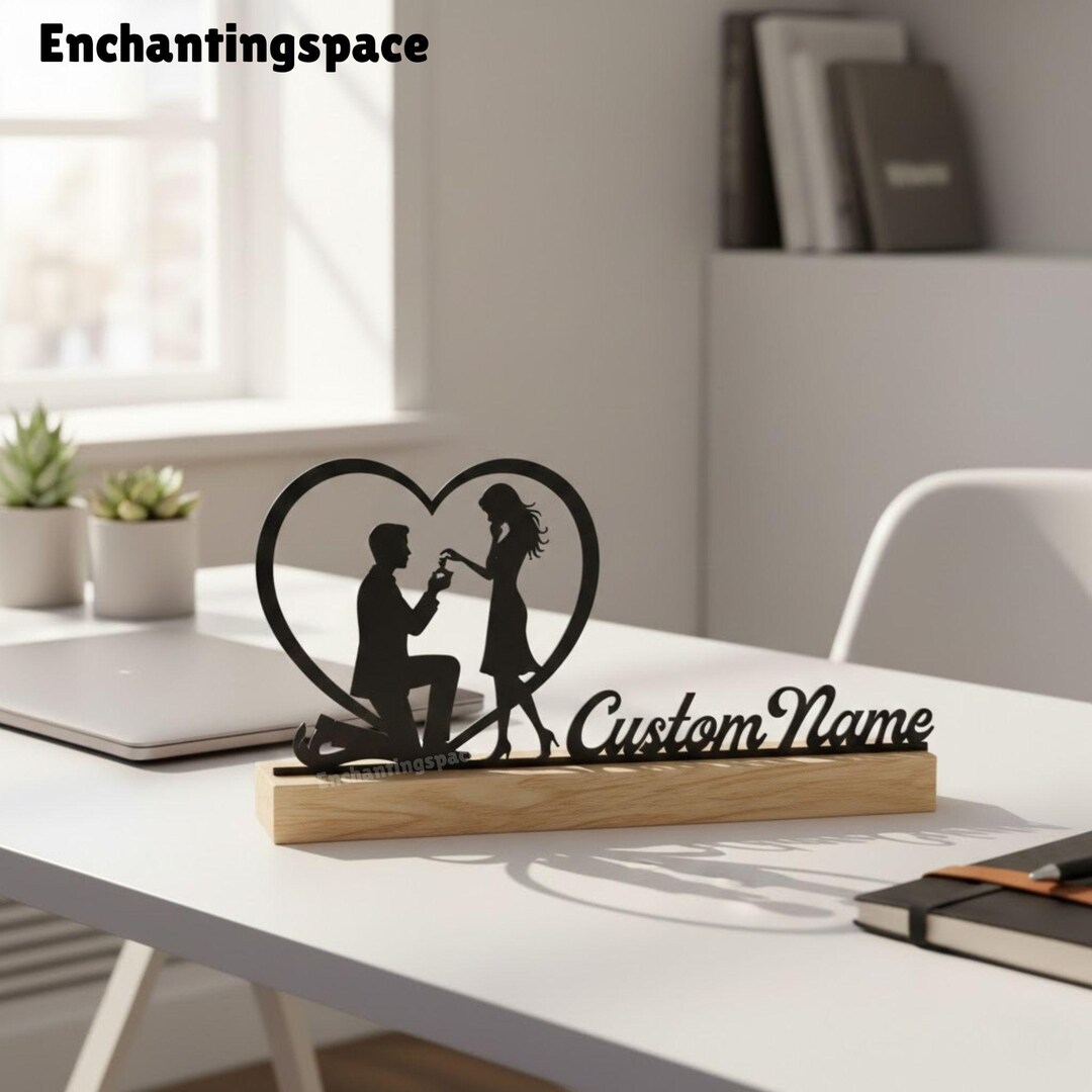 Couple Metal Desk Name Sign, Personalized Table Decor, Wedding or ...