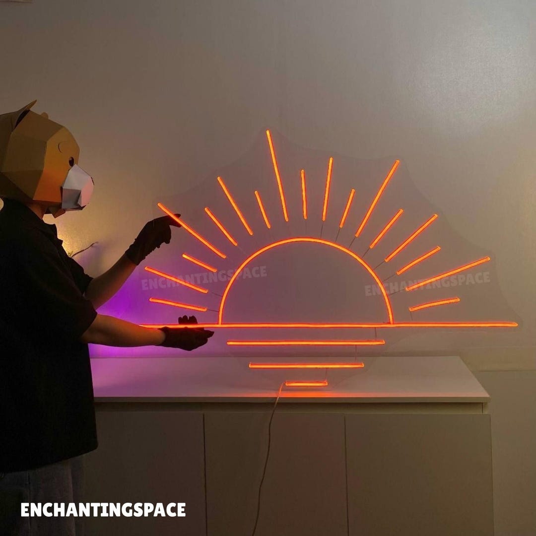 Sun Neon Light, Custom Neon Sign, Sunrise Led Light, Sunshine LED Sign ...