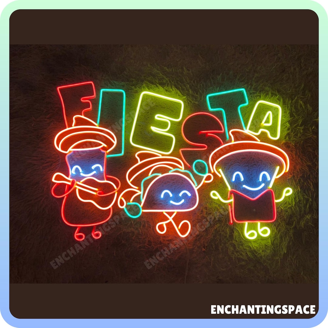 Fiesta Neon Sign, Mexican Fiesta Party Neon Light, Mexican Festival Led ...