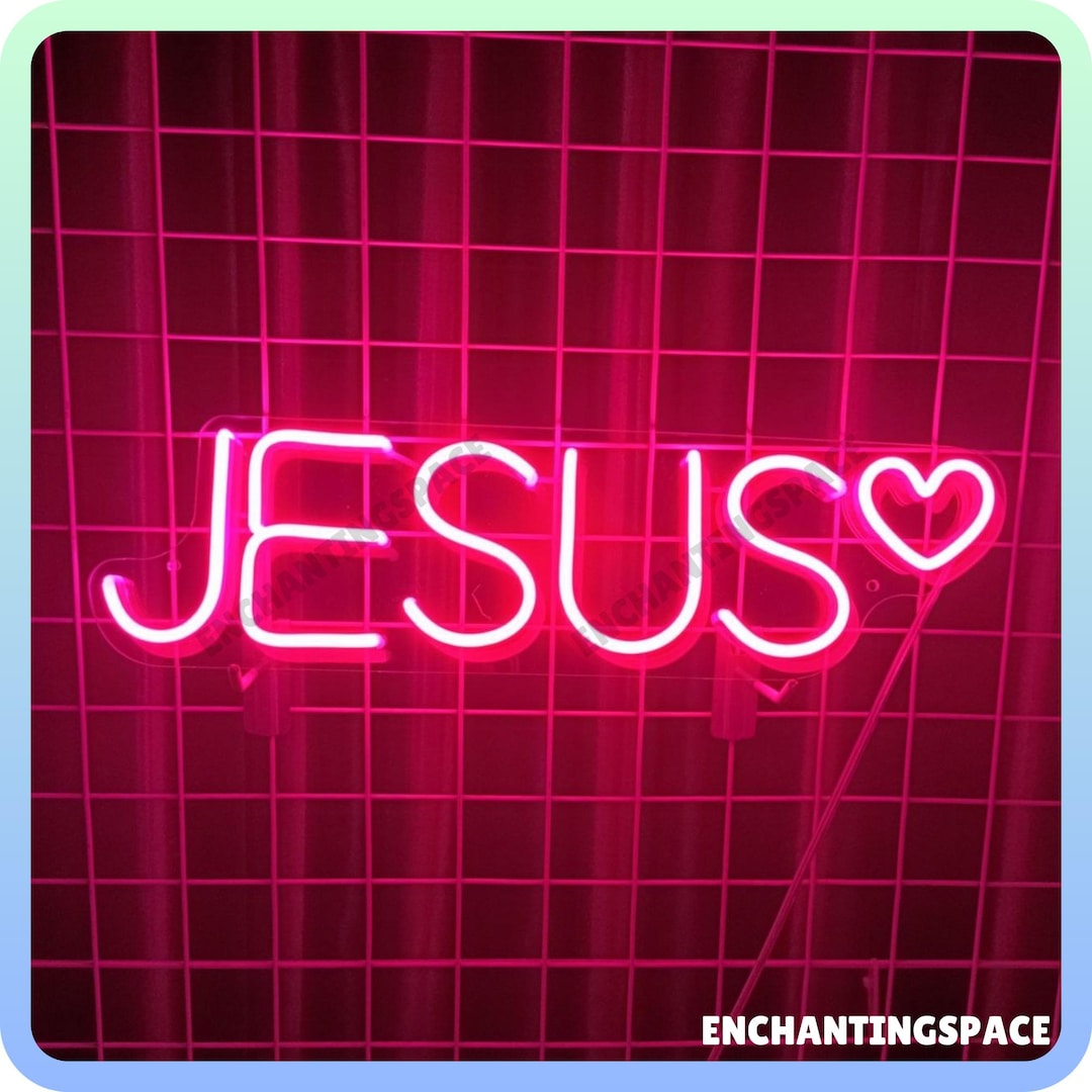 Jesus Neon Sign, Jesus Birthday Led Light, Jesus Heart Neon Light ...