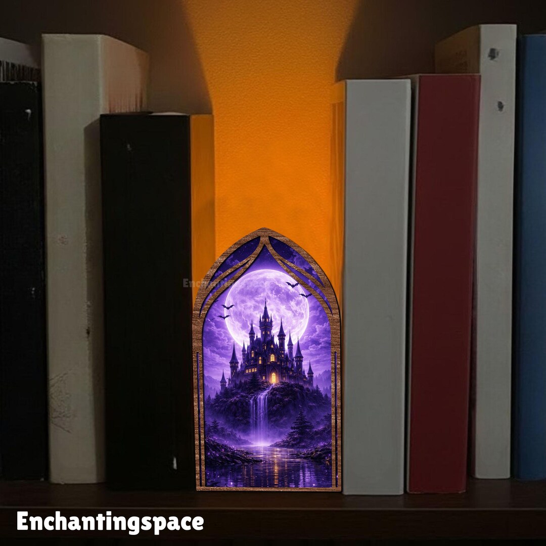 Castle LED Window Book Nook, Reading Nook With Light for Bookshelf or ...