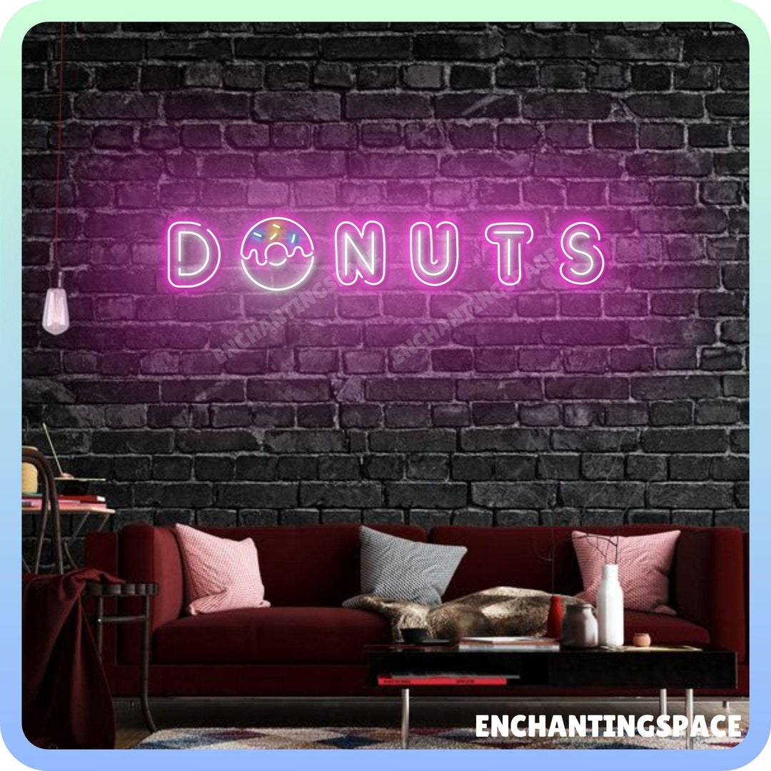 Donut Neon Sign, Donut Shop Neon Light, Open Sign for Donut Bakery ...