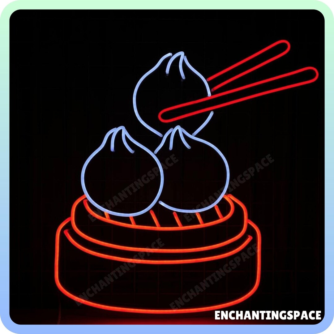 Dimsum Neon Sign, Custom Dimsum Led Light Wall Art, Chinese Dumpling ...