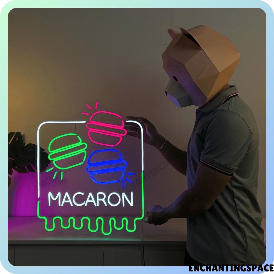 Macaron Neon Sign, Macaron French Cake Led Light, Macaron Neon Light ...