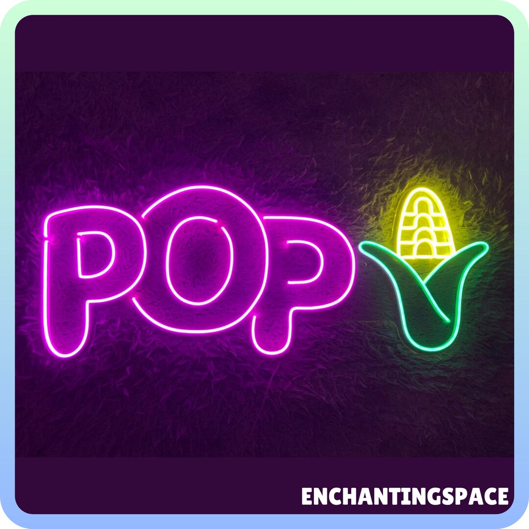 Popcorn Neon Sign, Pop Corn Led Sign, Custom Neon Sign, Cinema Led ...