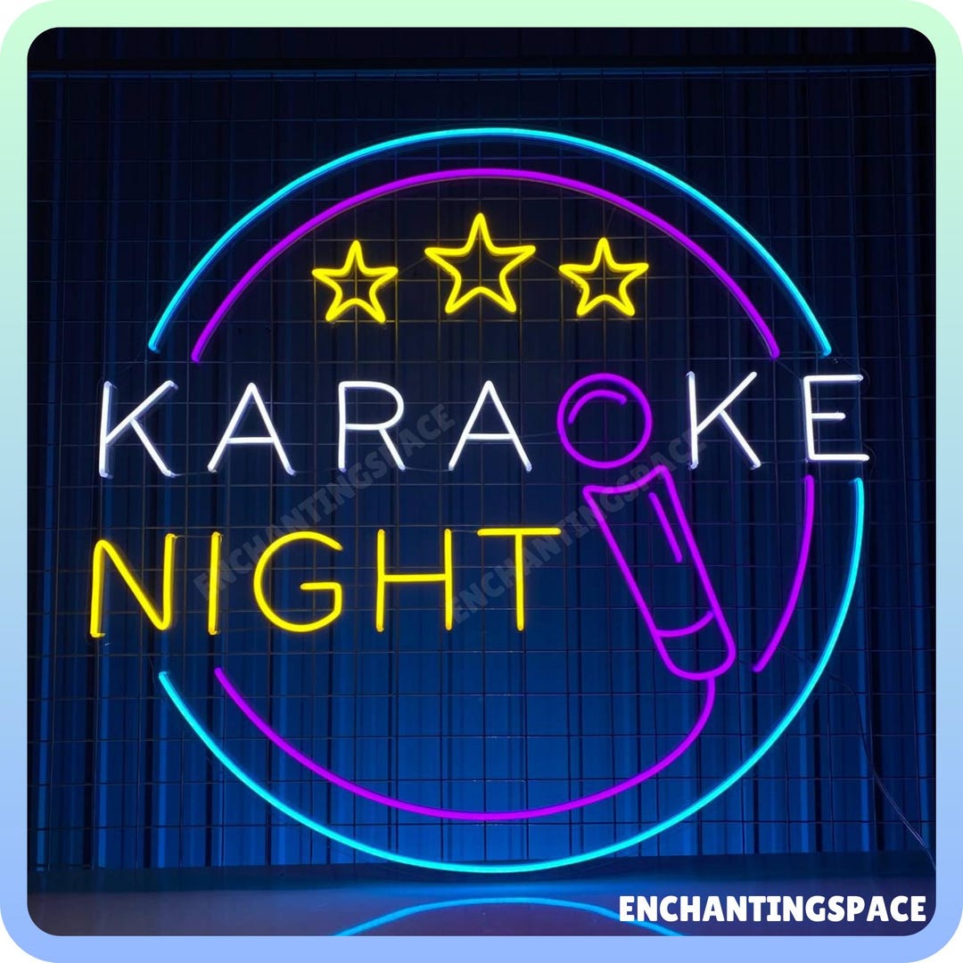 Karaoke Night Neon Sign, Karaoke Led Signage, Open Sign for Karaoke ...