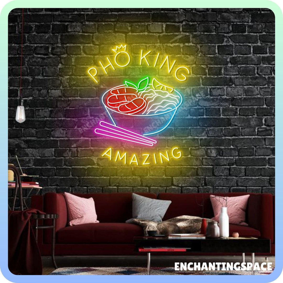 Pho King Amazing Neon Sign, Vietnamese Pho Led Light, Vietnamese Beef ...