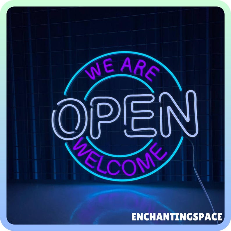 We're Open Neon Sign, Open Sign Led Sign, Custom Neon Sign, Store Shop ...