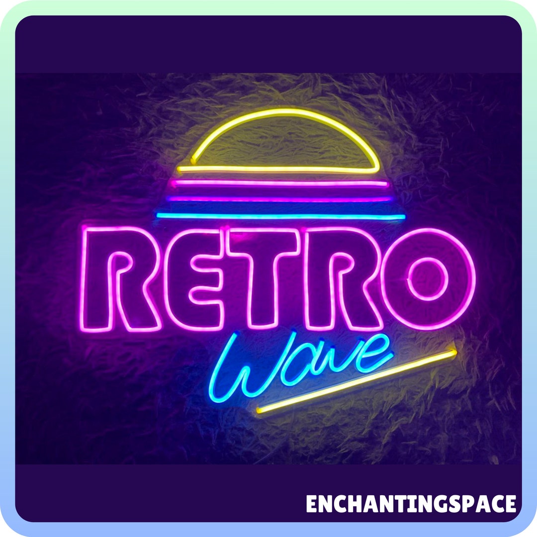 Retro Wave Neon Sign, Retro Wave Led Sign, Custom Neon Sign, Synthwave ...