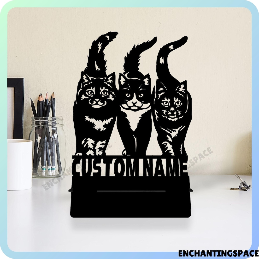 Custom Cat Metal Phone Stand, Cat Metal Phone Holder, Pet Cat Cell ...