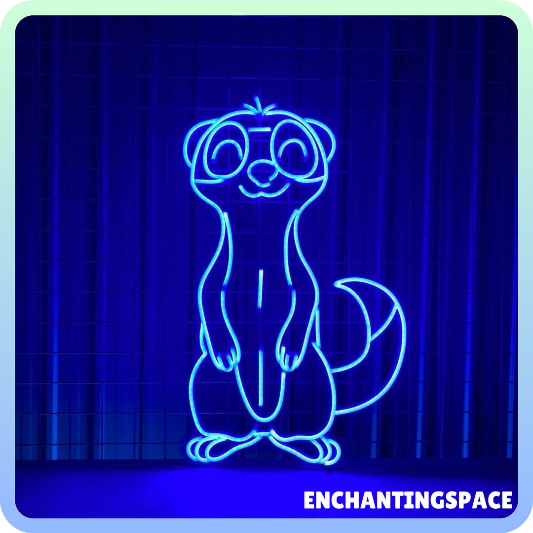 Meerkat Neon Sign, Meerkat Led Light Up, Custom Neon Sign, Animal Led ...