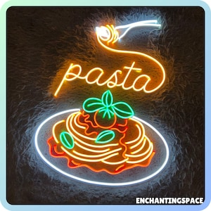 Pasta Neon Sign, Pasta Led Light, Custom Neon Sign, Italian Restaurant ...