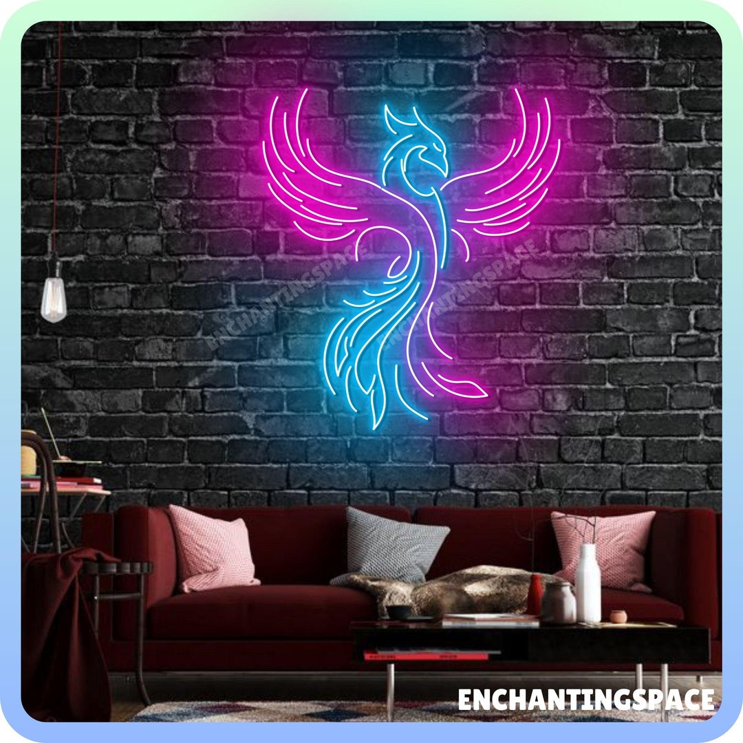 Fiery Phoenix Bird Neon Sign, Phoenix Bird Led Sign, Custom Tribal ...