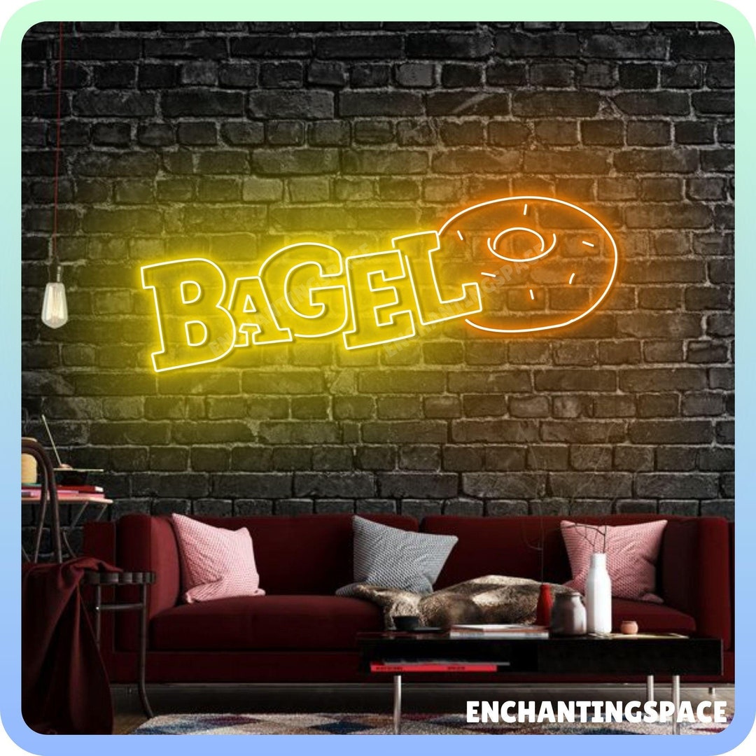 Bagel Neon Sign, Bagel Shop Neon Light Up, Custom Bagel Led Sign ...