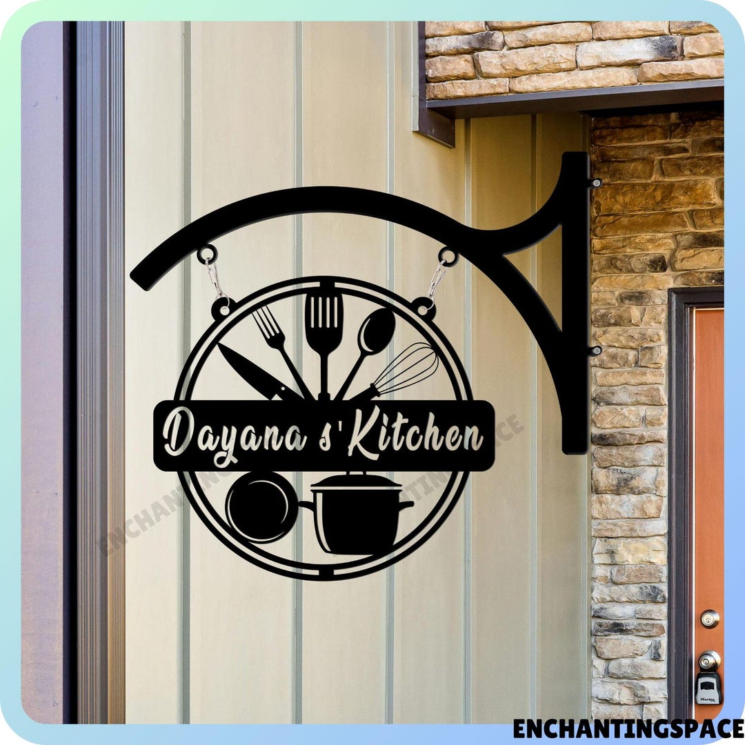 Personalized Kitchen Restaurant Metal Hanging Sign, Restaurant Logo ...