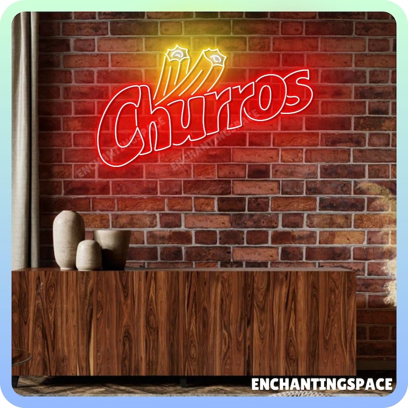 Churros Neon Sign, Churro Shop Neon Light, Spain Churros Neon Art, Open ...