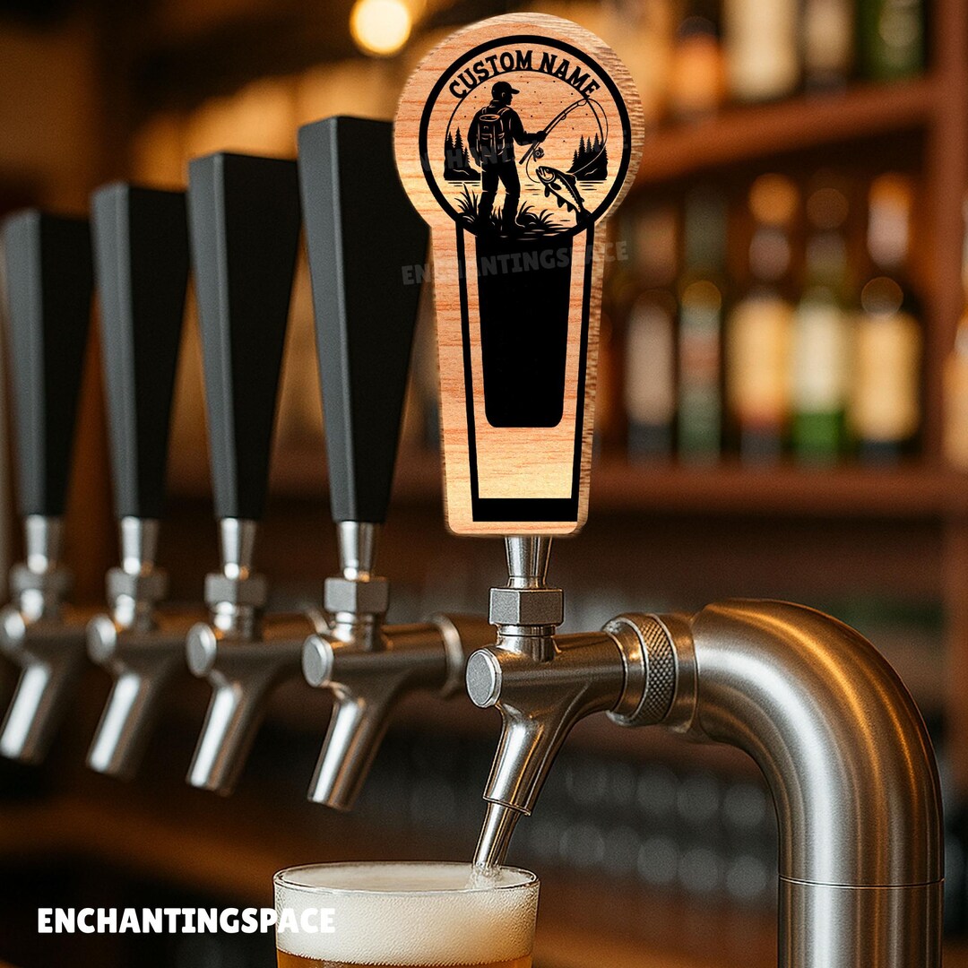 Custom Fisherman Beer Tap Handle, Handcrafted Wooden Handle With ...