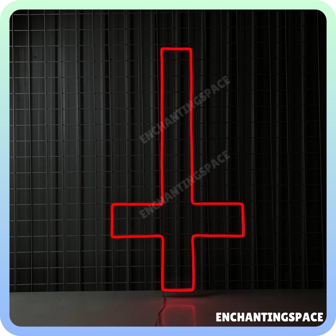 Inverted Cross Neon Sign, Christian Cross Led Light, Jesus Christian ...
