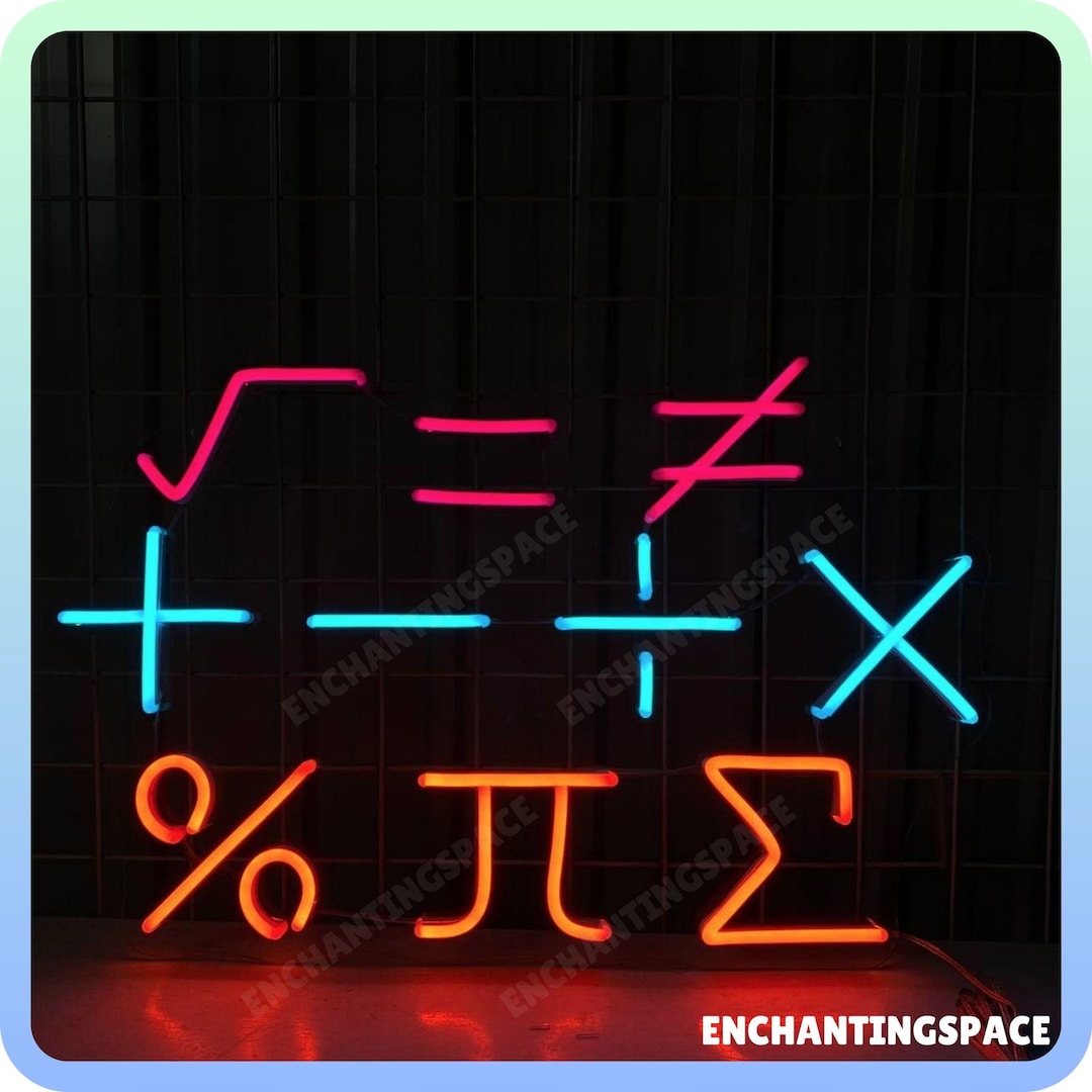 Math Neon Sign, Custom Math Light up Sign, Math Equation Led Light Wall ...