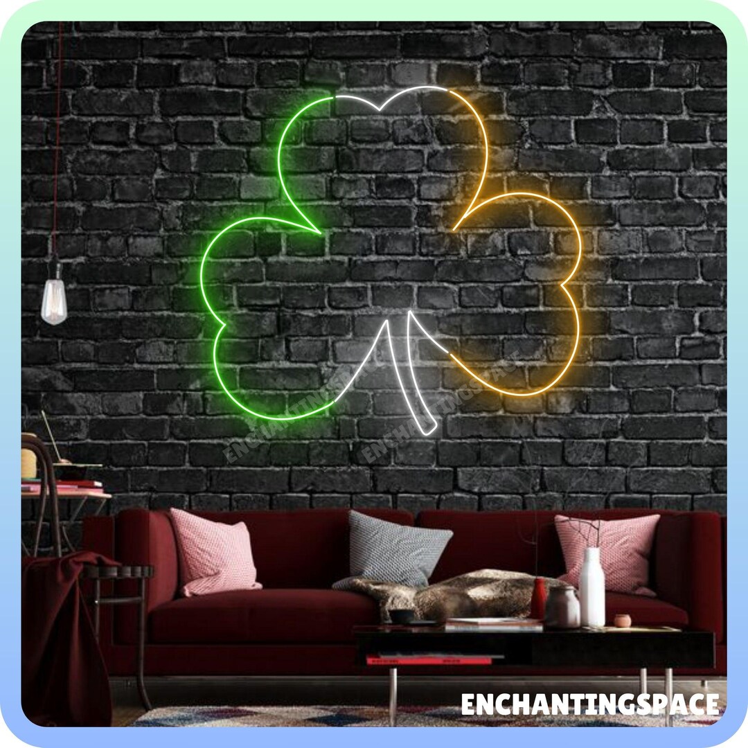 3 Leaf Clover Neon Sign, Clover Leaf Led Light for Home Decor, Three ...