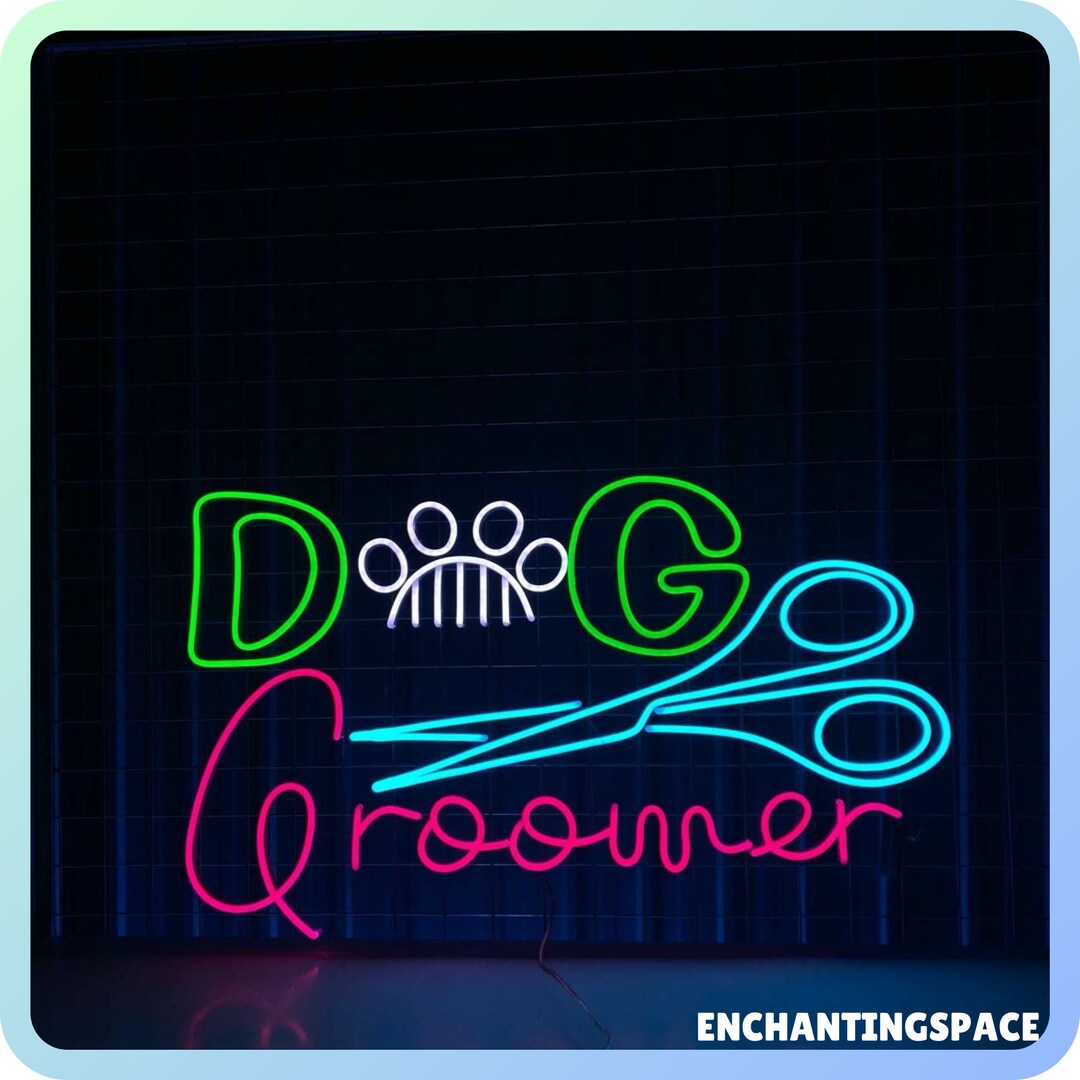 Dog Groomer Neon Sign, Dog Grooming Led Sign, Custom Neon Sign, Pet ...