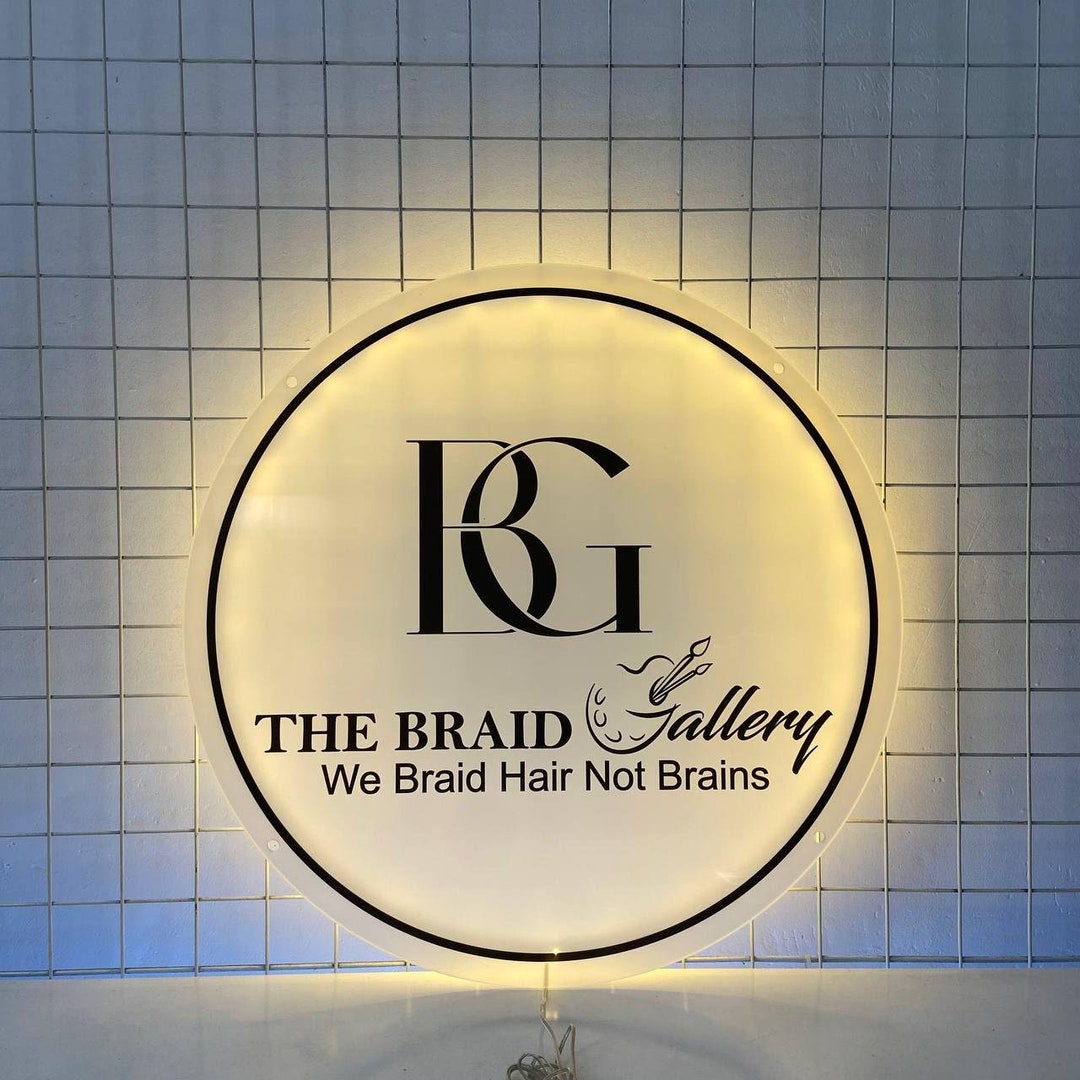 Custom Name Logo Business Acrylic Sign, Personalize Acrylic Logo Light ...