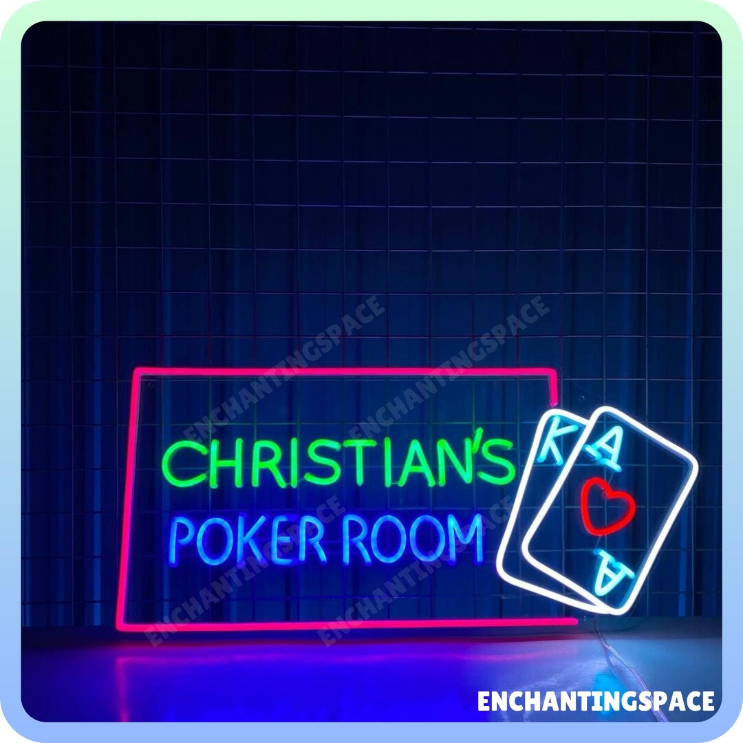 Custom Poker Room Neon Sign, Casino Bar Lounge Led Light, Open Led Sign ...