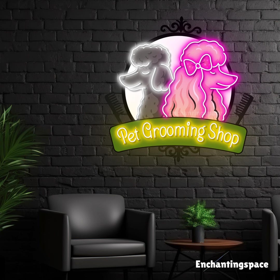 Pet Grooming Neon Sign, Dog Salon Led Light Decor, Pet Spa Led Sign ...