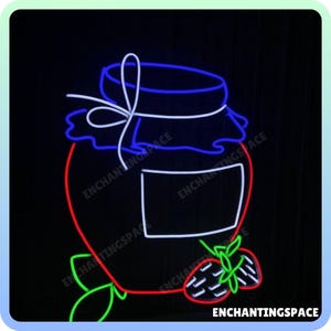 Strawberry Jam Neon Sign, Strawberry Jam Led Light Wall Decor, Custom ...