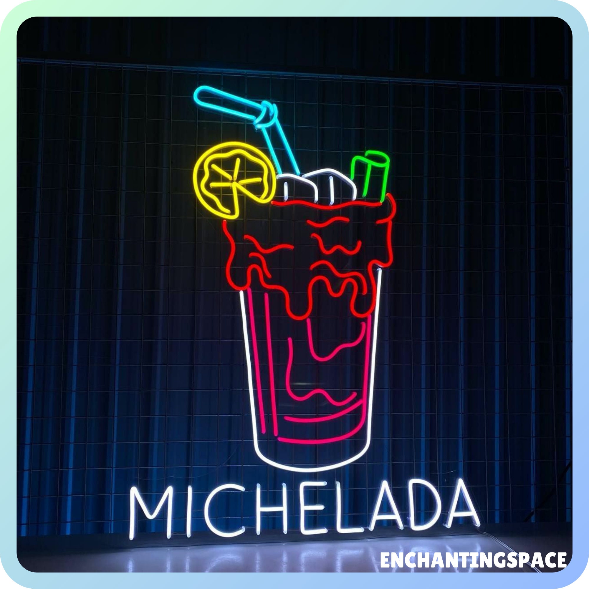 Michelada Neon Sign, Bar Pub Neon Sign, Custom Neon Sign, Cocktail Wall ...