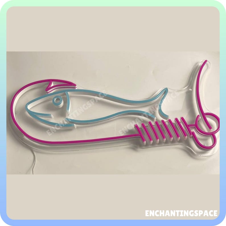 Fish Neon Sign, Fishing Hook Led Light Home Decor, Custom Fishing Neon ...