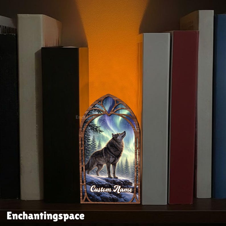 Personalized Wolf LED Window Book Nook, Fantasy Reading Nook or ...