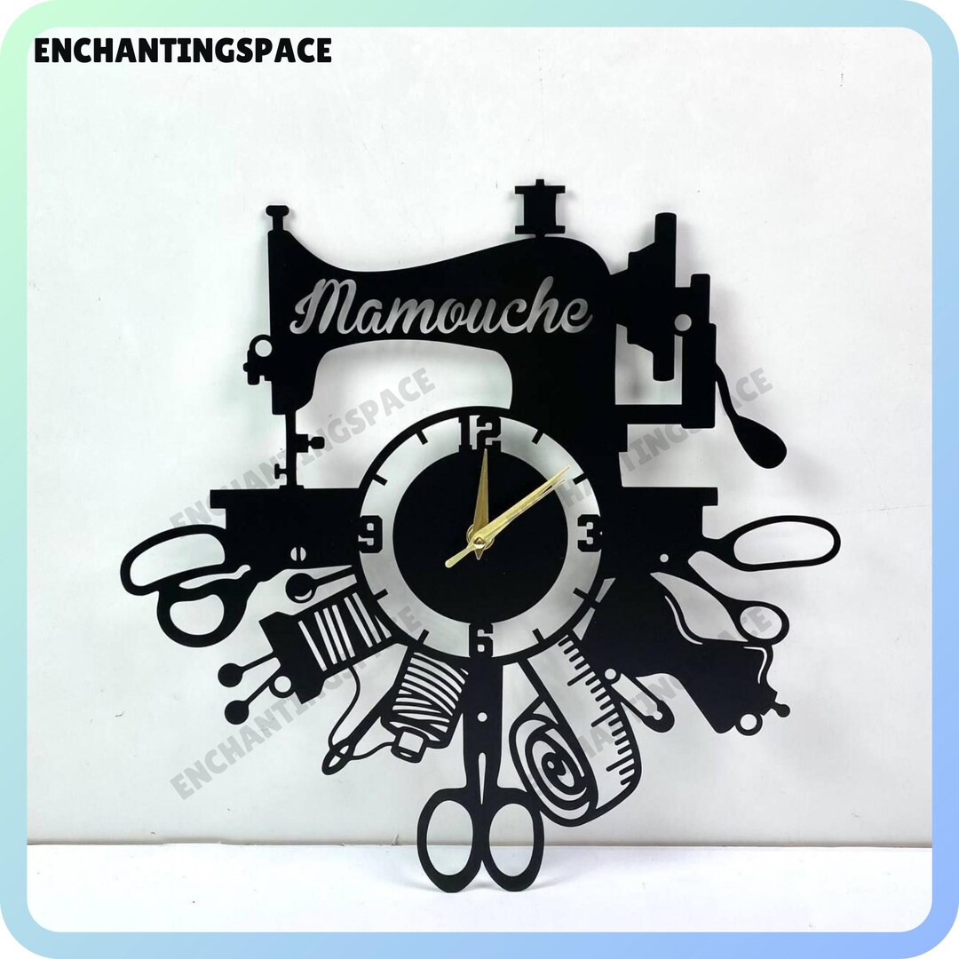 Custom Sewing Metal Wall Clock Art for Home Decor, Tailor Shop Modern ...