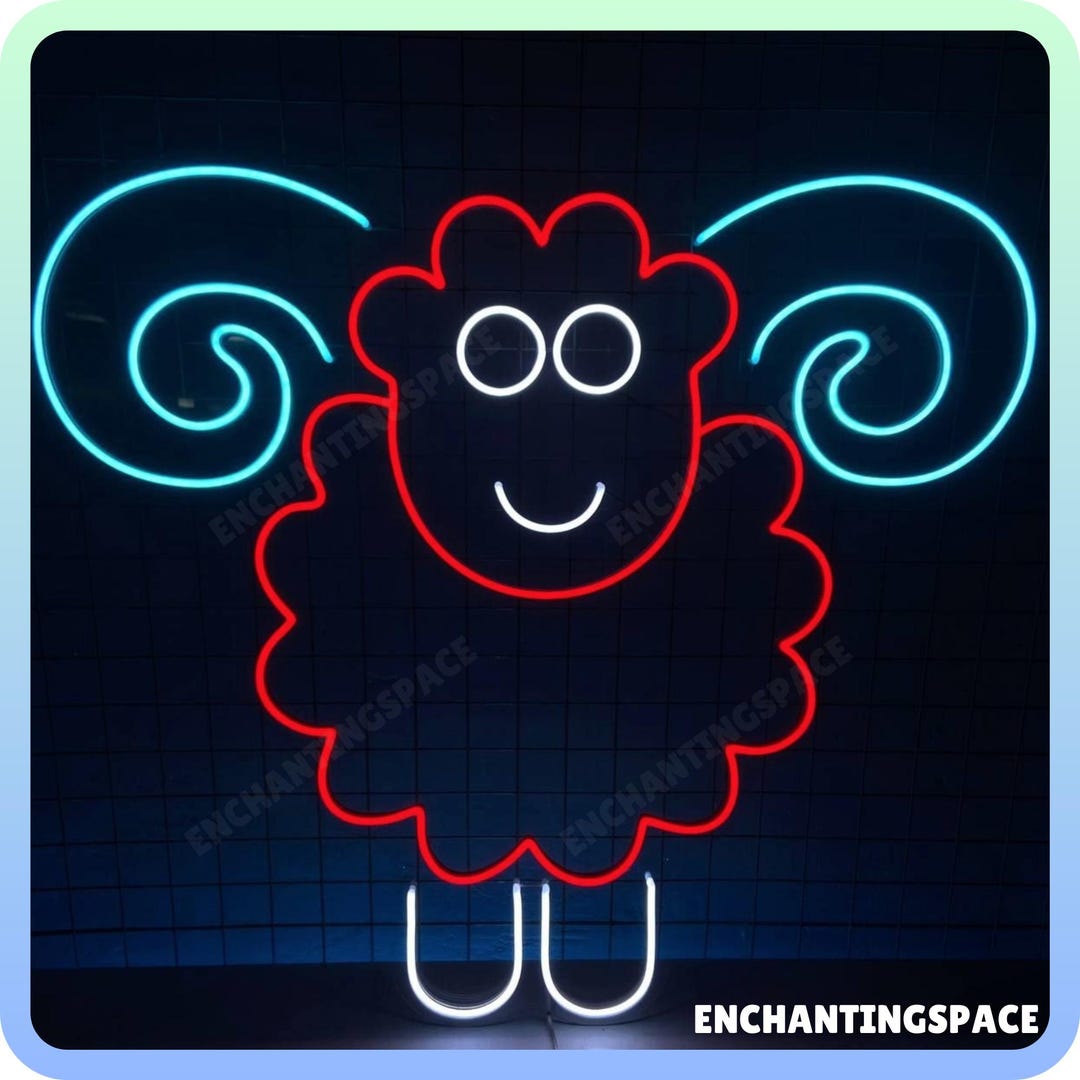 Sheep Neon Sign, Cute Sheep Led Light, Kids Room Led Sign Wall Decor ...