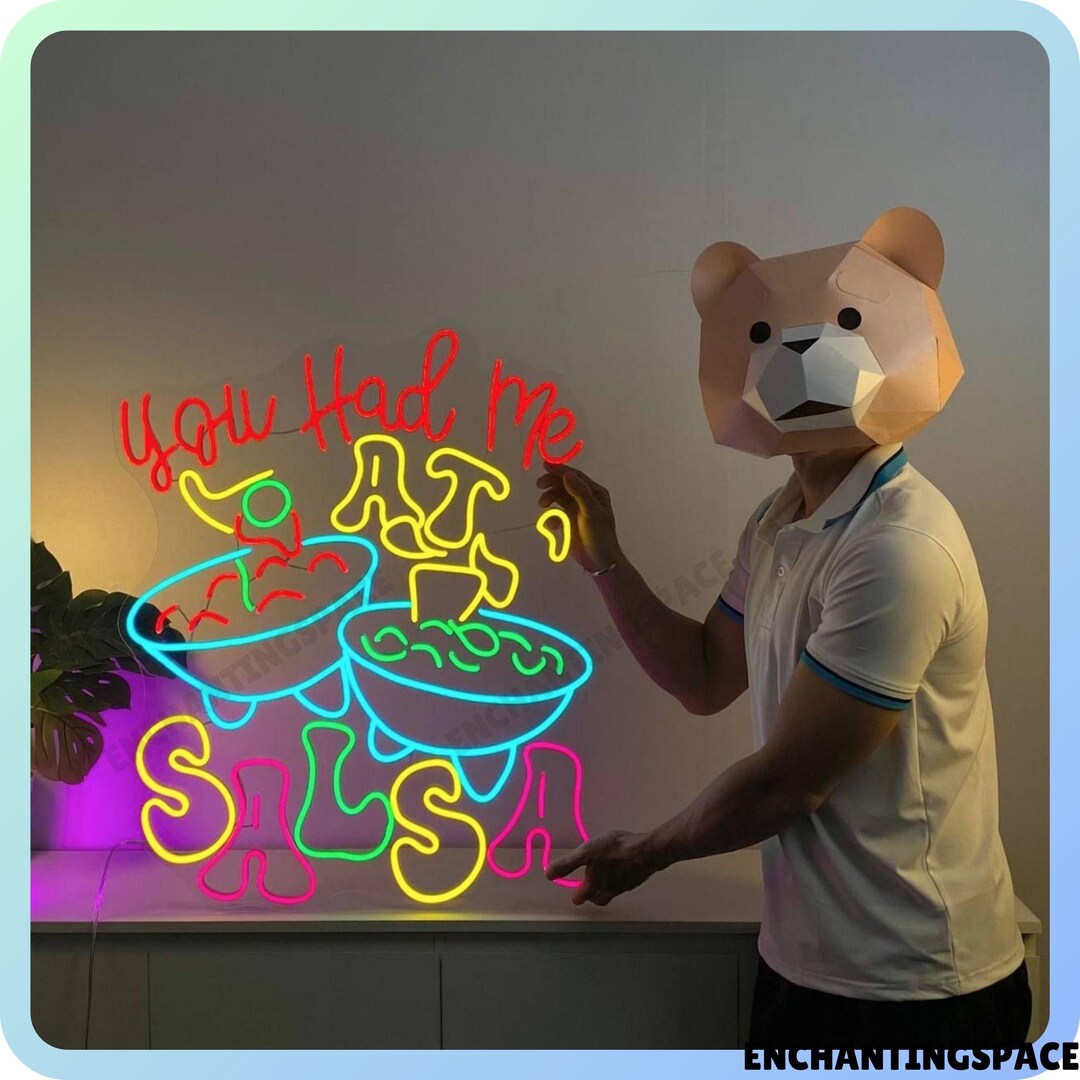 You Had Me Salsa Neon Sign, Mexican Salsa Led Sign, Chips and Salsa ...