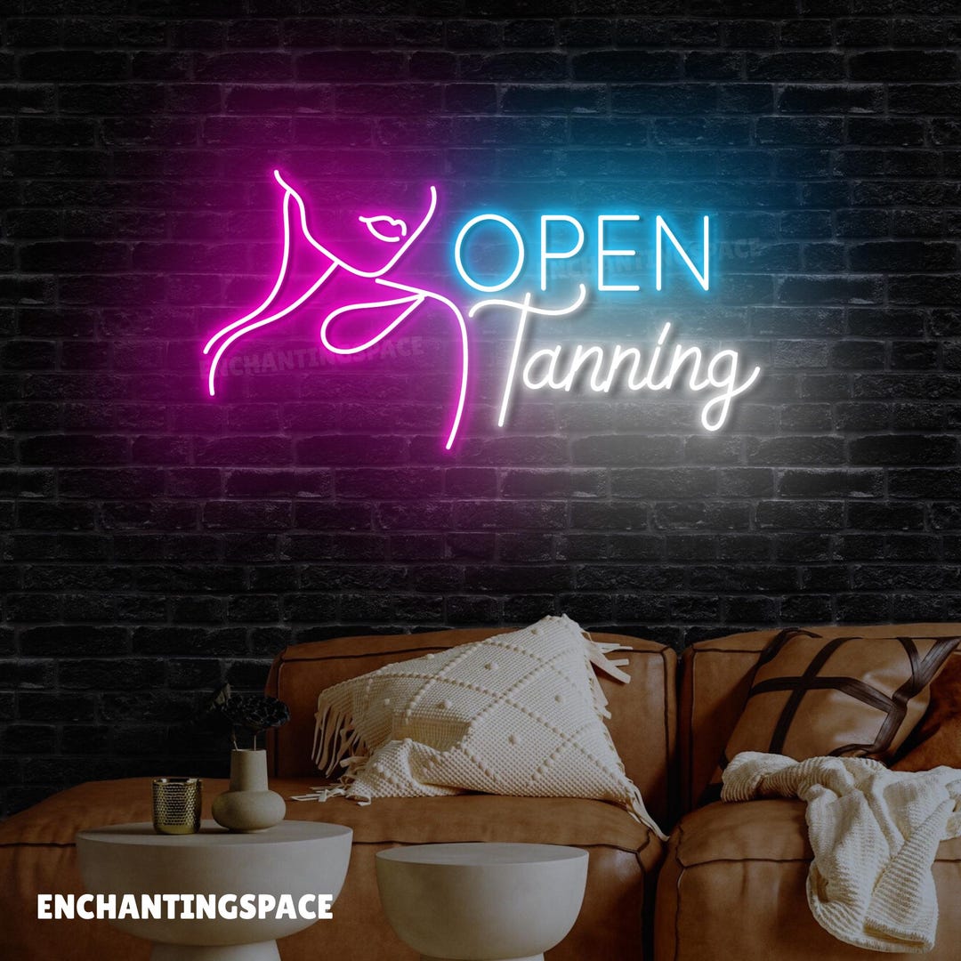 Open Tanning Led Lights, Neon Open Sign for Tanning Room Wall Art Decor ...