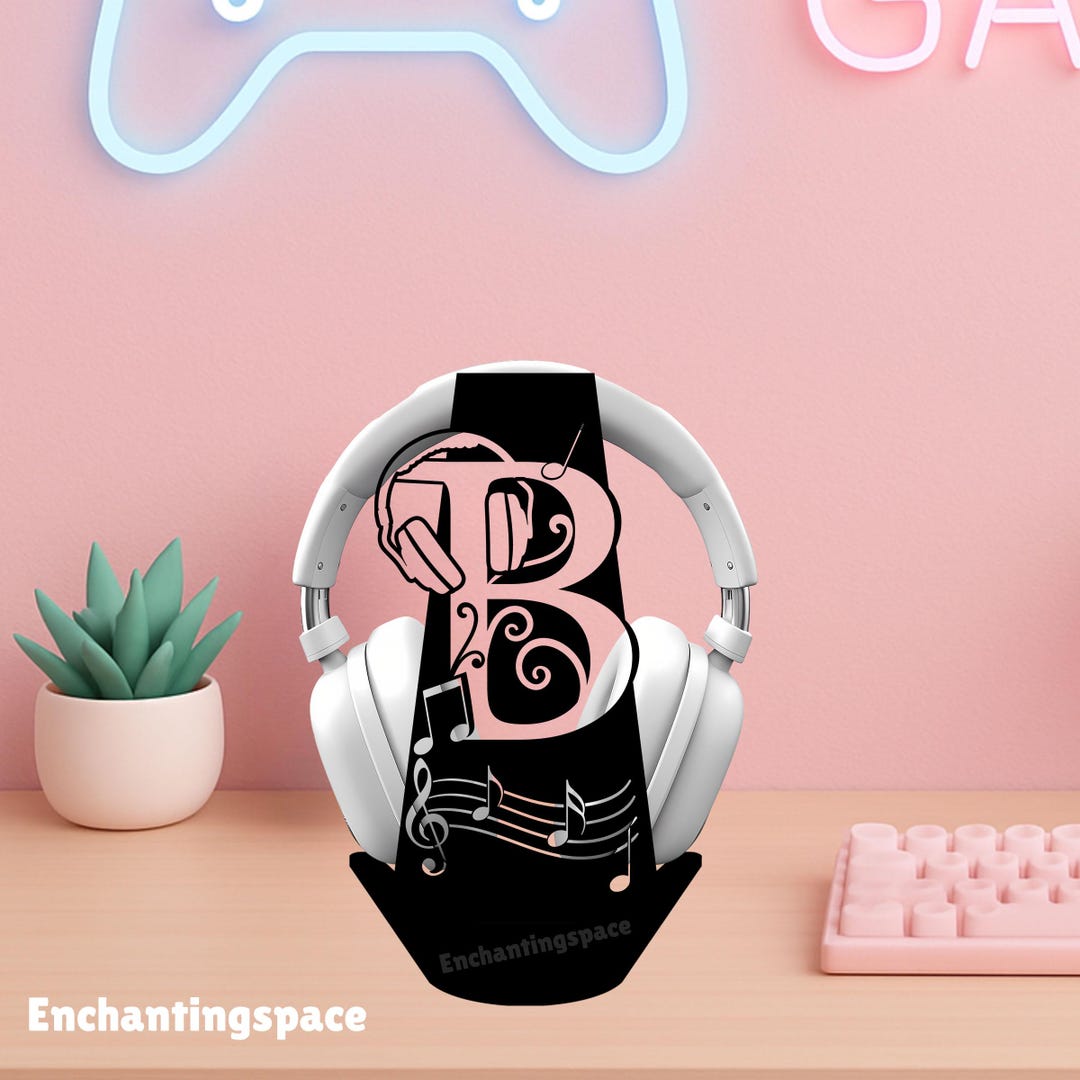 Custom Alphabet Headphone Stand, Metal Monogram Headset Holder With ...