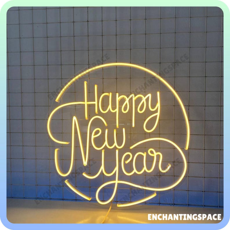 Happy New Year Neon Sign, Happy New Year 2025 Led Light Wall Art, New ...