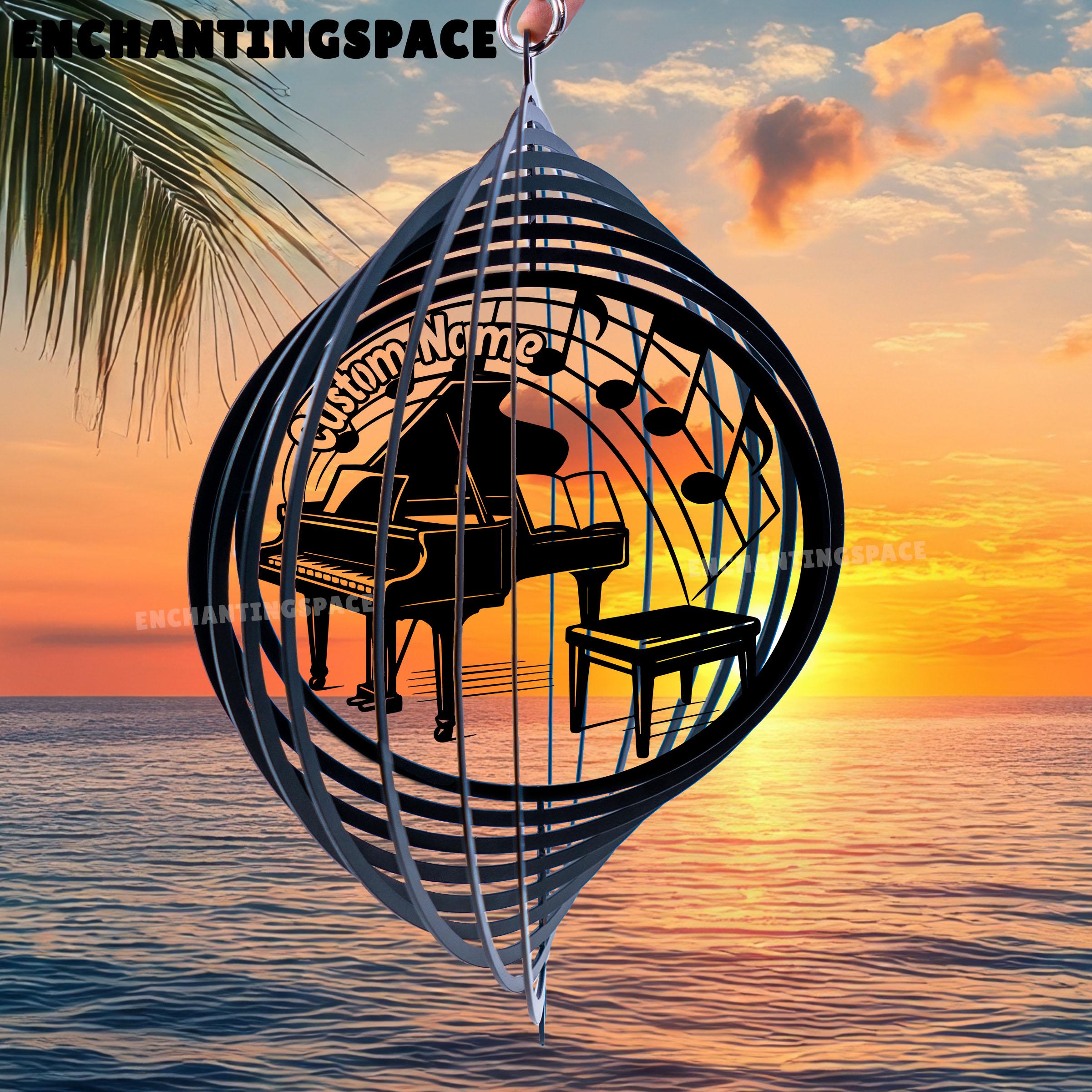 Personalized Piano Wind Spinner Outdoor Garden Art, Spinner Hanging ...
