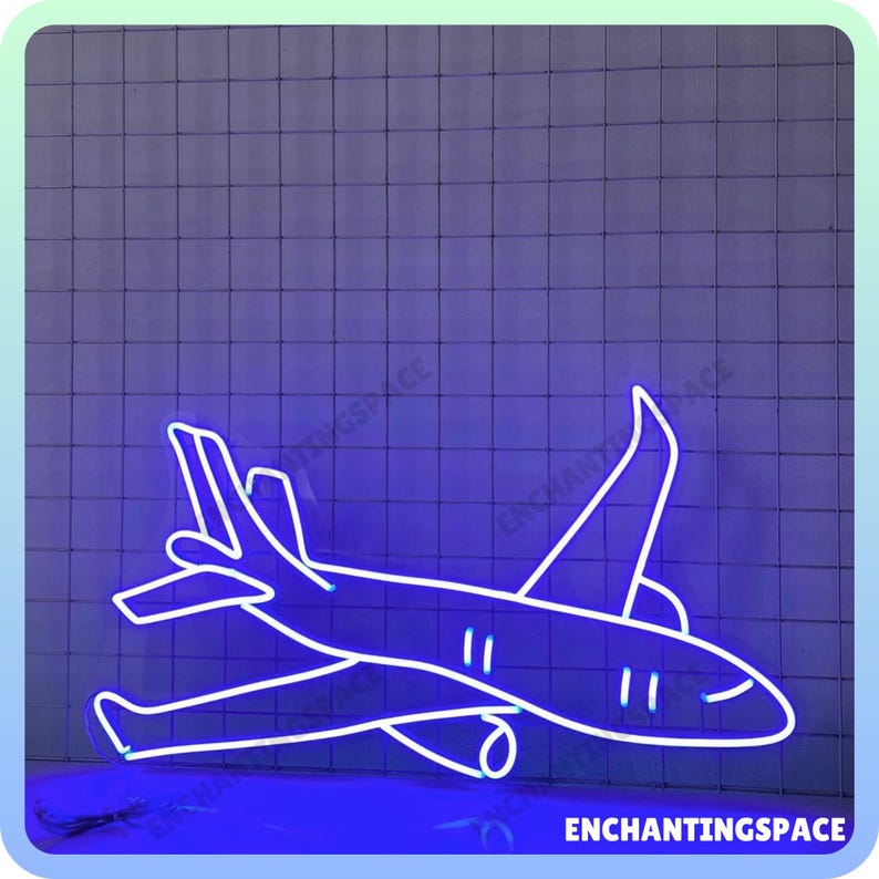 Airplane Neon Sign, Airplane Led Light Wall Art, Travel Agency Light ...