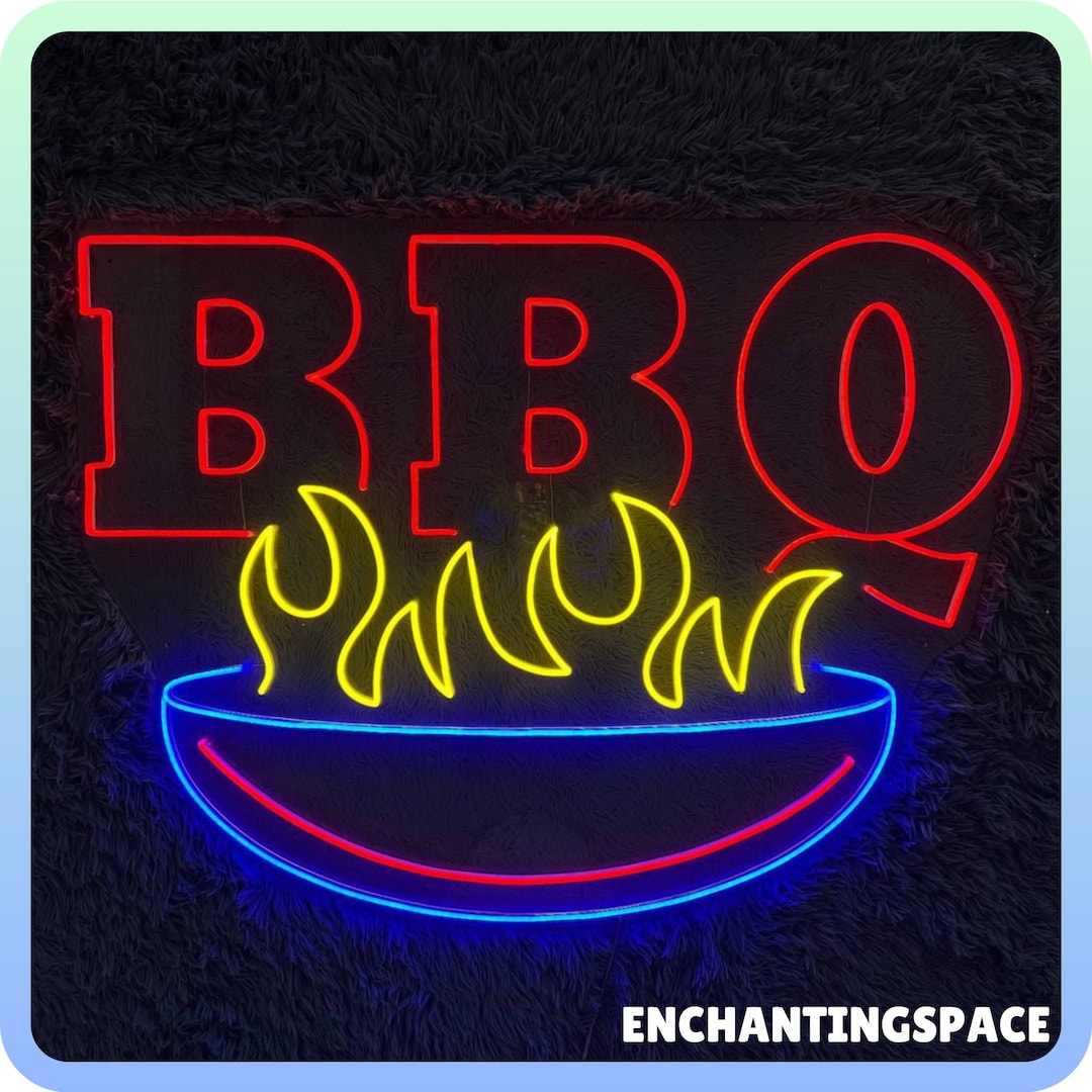 BBQ Restaurant Neon Sign, Welcome Sign for Barbecue Decor, BBQ ...