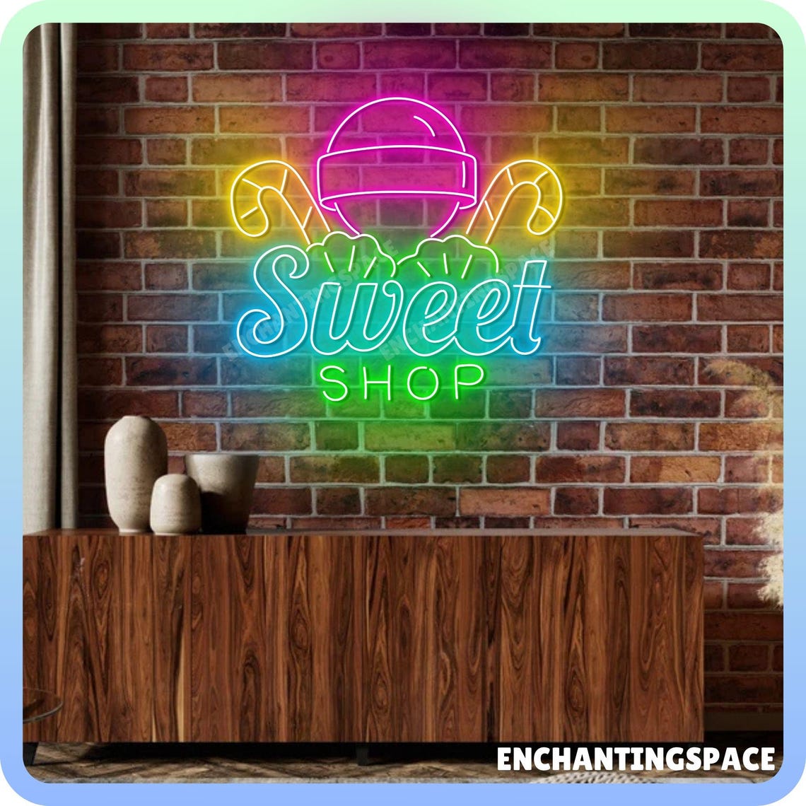 Sweet Shop Neon Sign, Sweet Lollipop Led Sign, Open Neon Light for ...