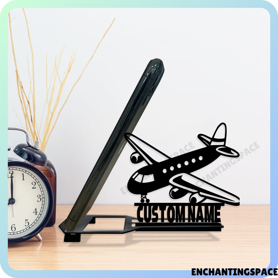 Custom Airplane Metal Phone Stand, Airplane Metal Phone Holder ...