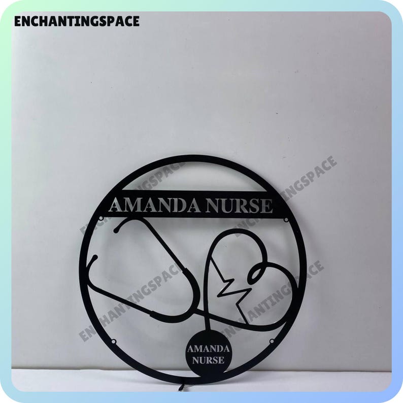 Customized Heart Stethoscope Metal Wall Art LED Light, Personalized ...